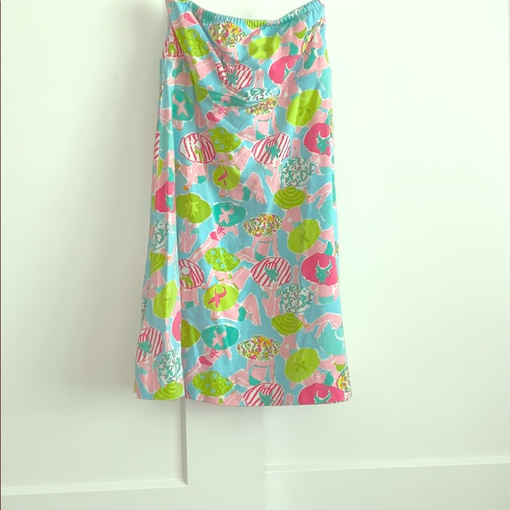 Rare Lilly Pulitzer Sun Hat Sky Blue Tube Dress - Gem